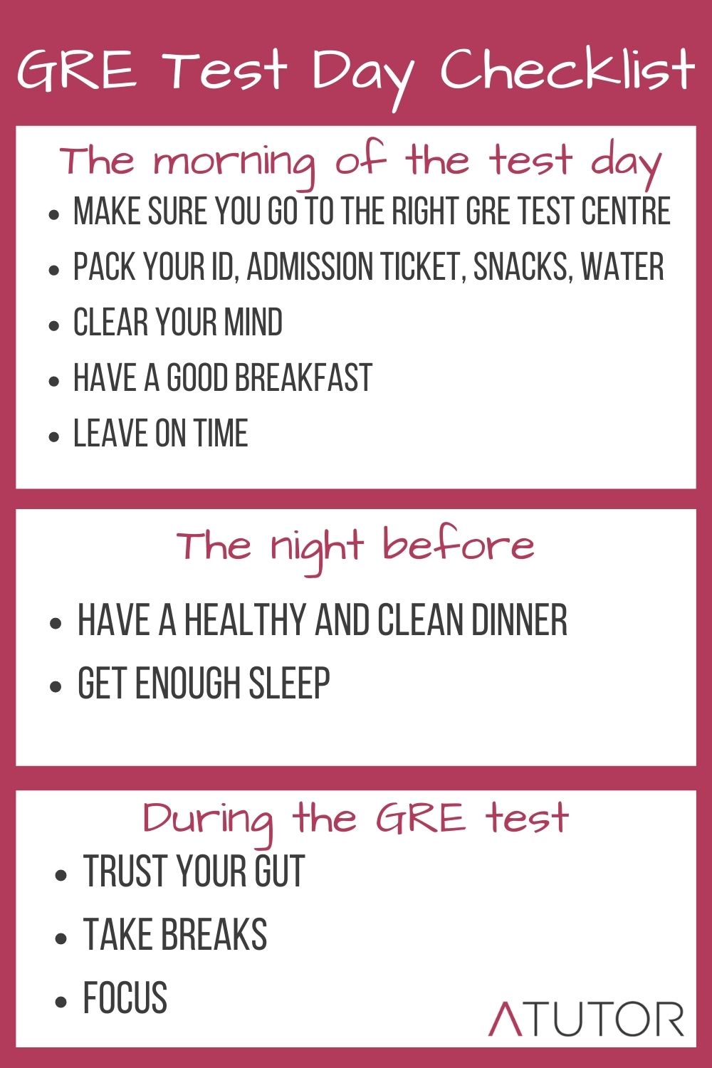 Tips For GRE Test Day With GRE Test Day Checklist A Tutor Tips For GRE Test Day With GRE Test Day Checklist A Tutor