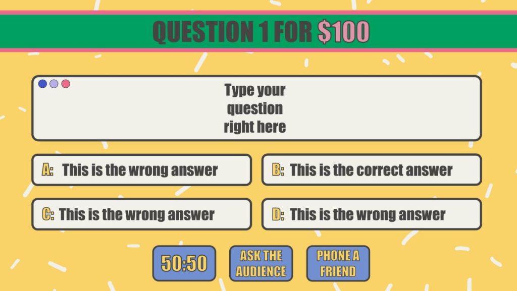 Who Wants to Be a Millionaire: Classroom Game - A Tutor
